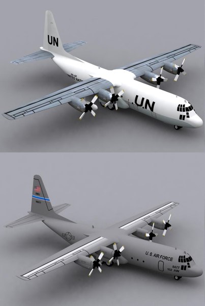 3d model hercules c-130 h-30 royal