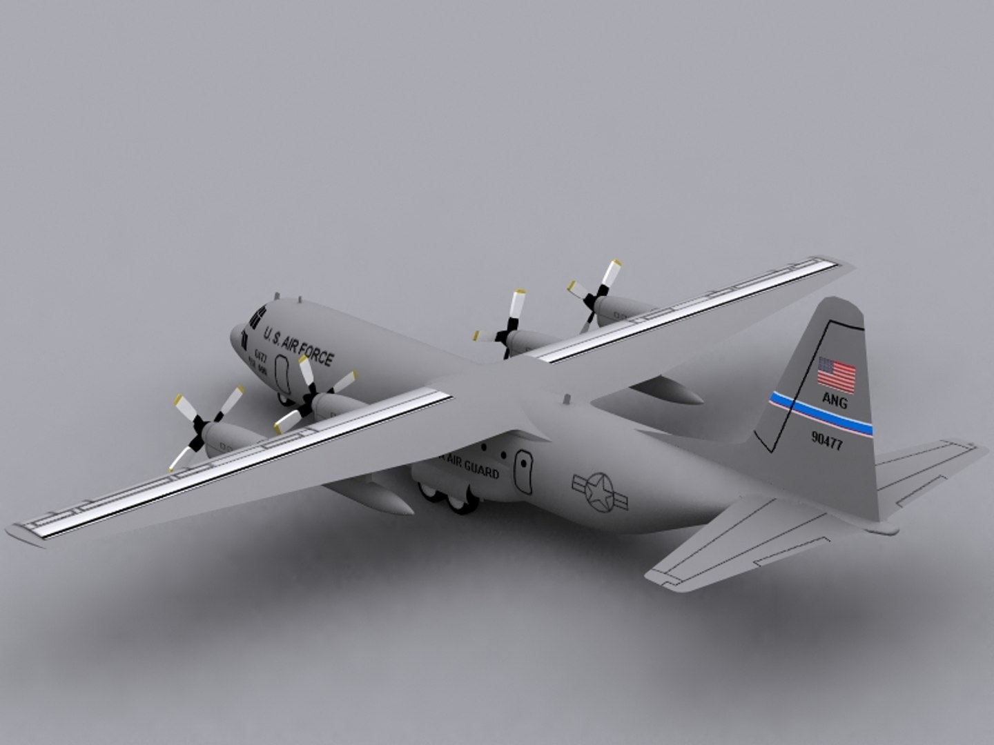 3d Model Hercules C-130 H-30 Usaf