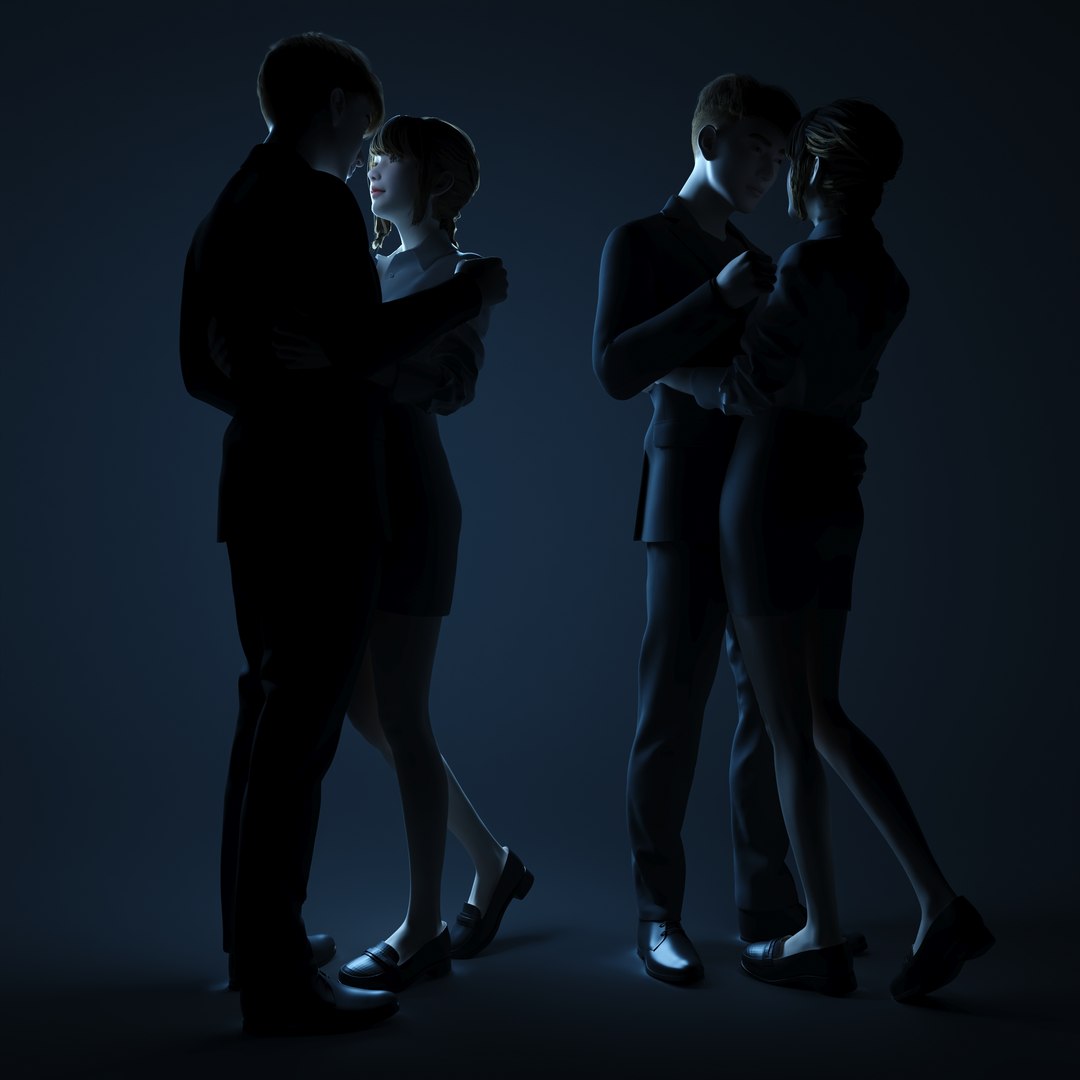 3D Couple In Love 001 Model - TurboSquid 2205747