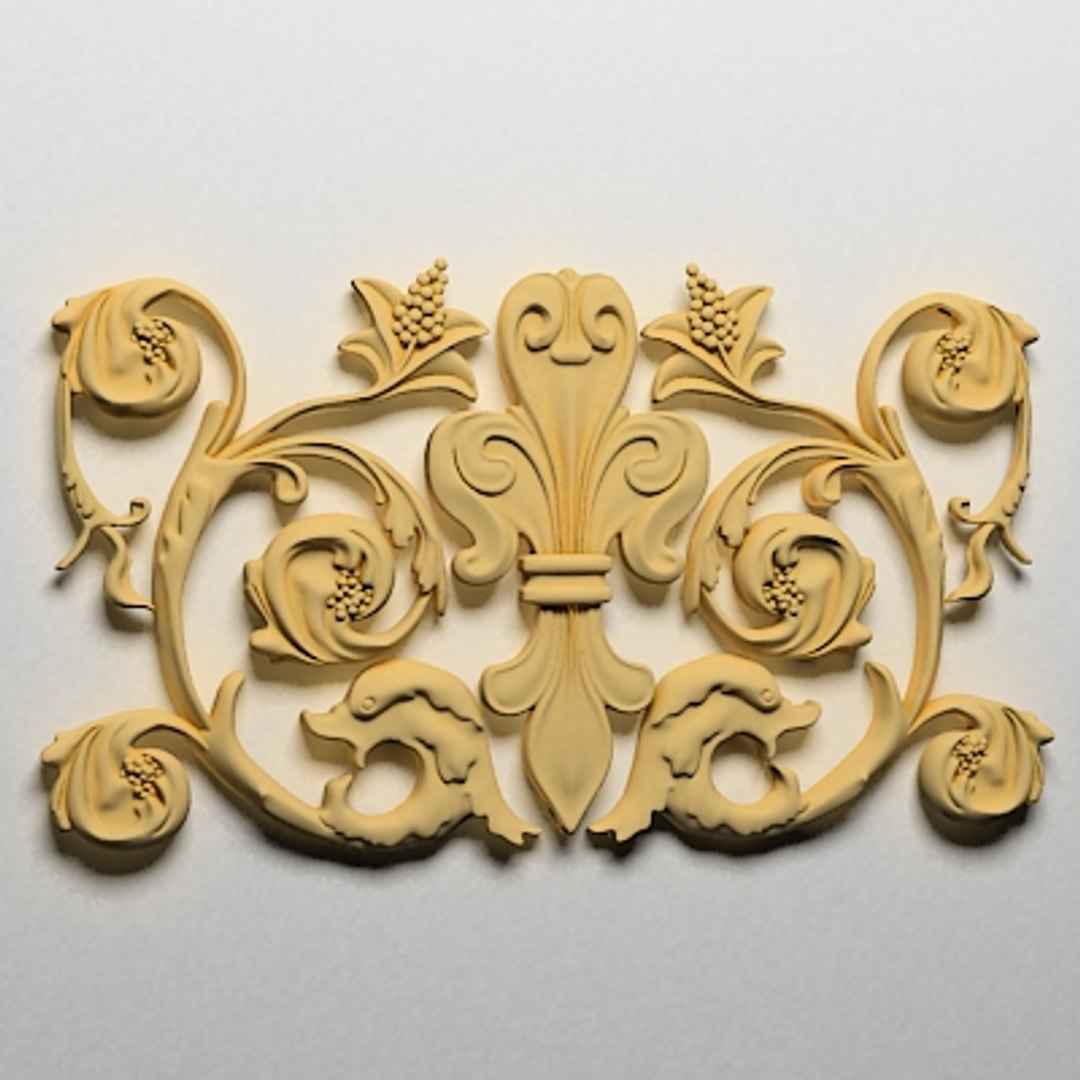 3d dxf classical decoration 3