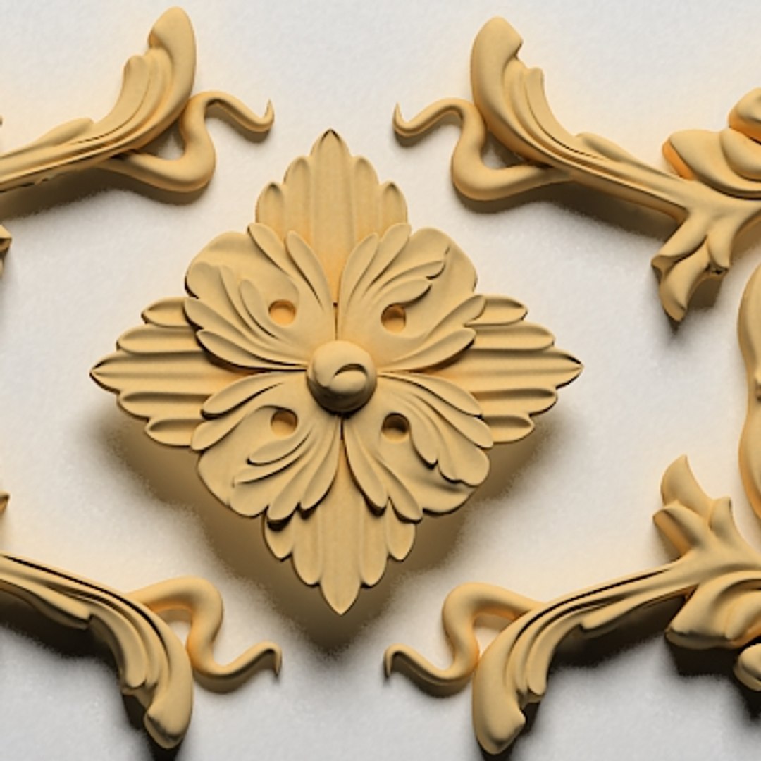 3d dxf classical decoration 3