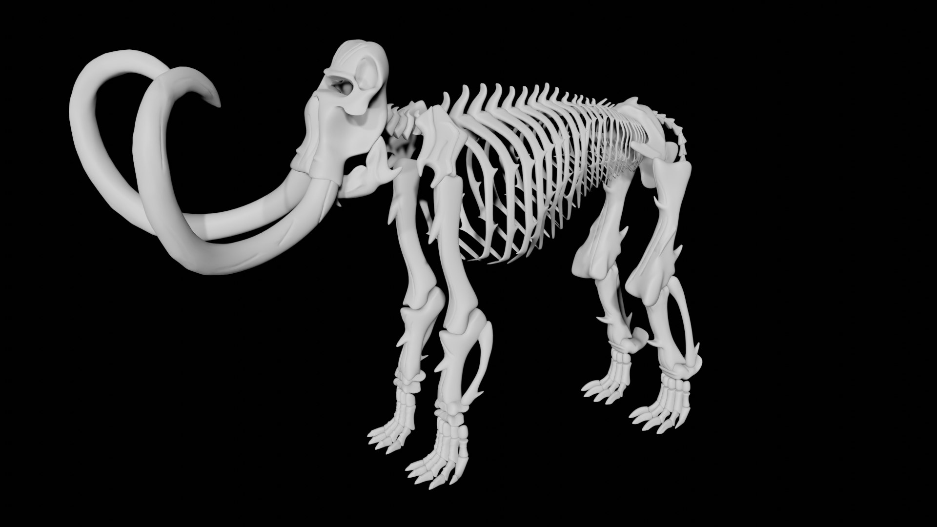 3D Rigged Mammoth Skeleton Model - TurboSquid 1831317
