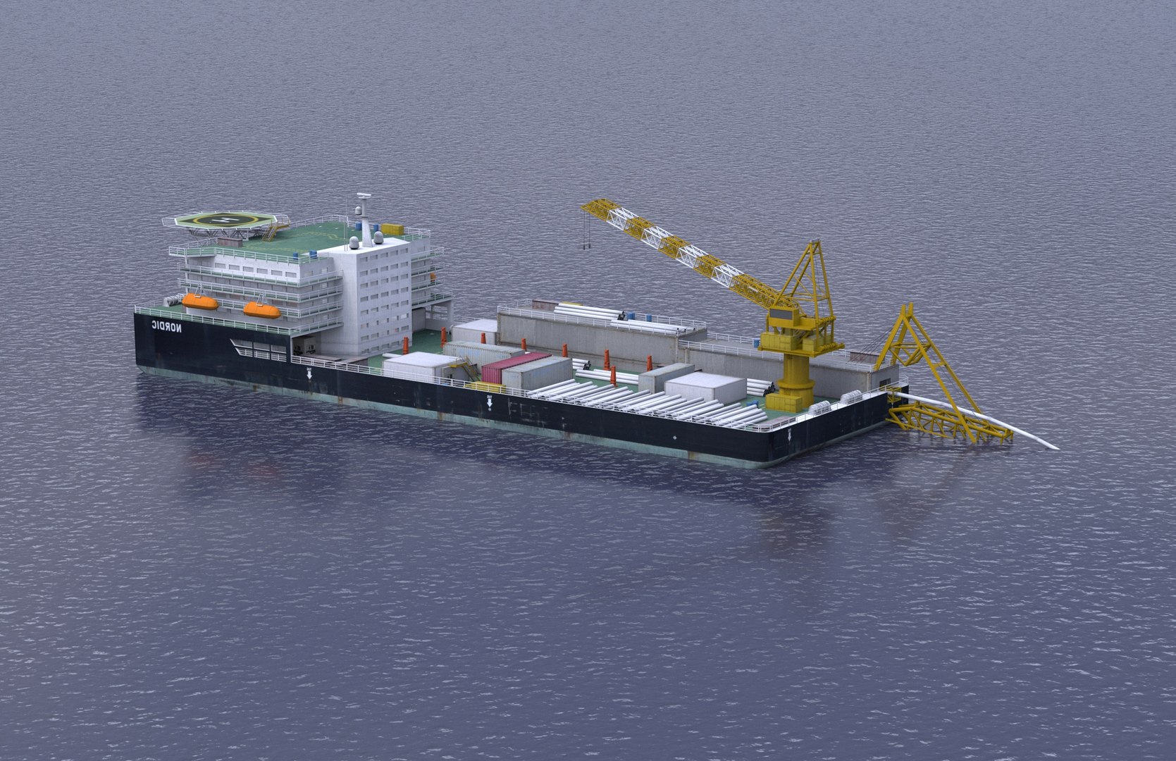 Pipelaying Barge 3D Model - TurboSquid 2193532