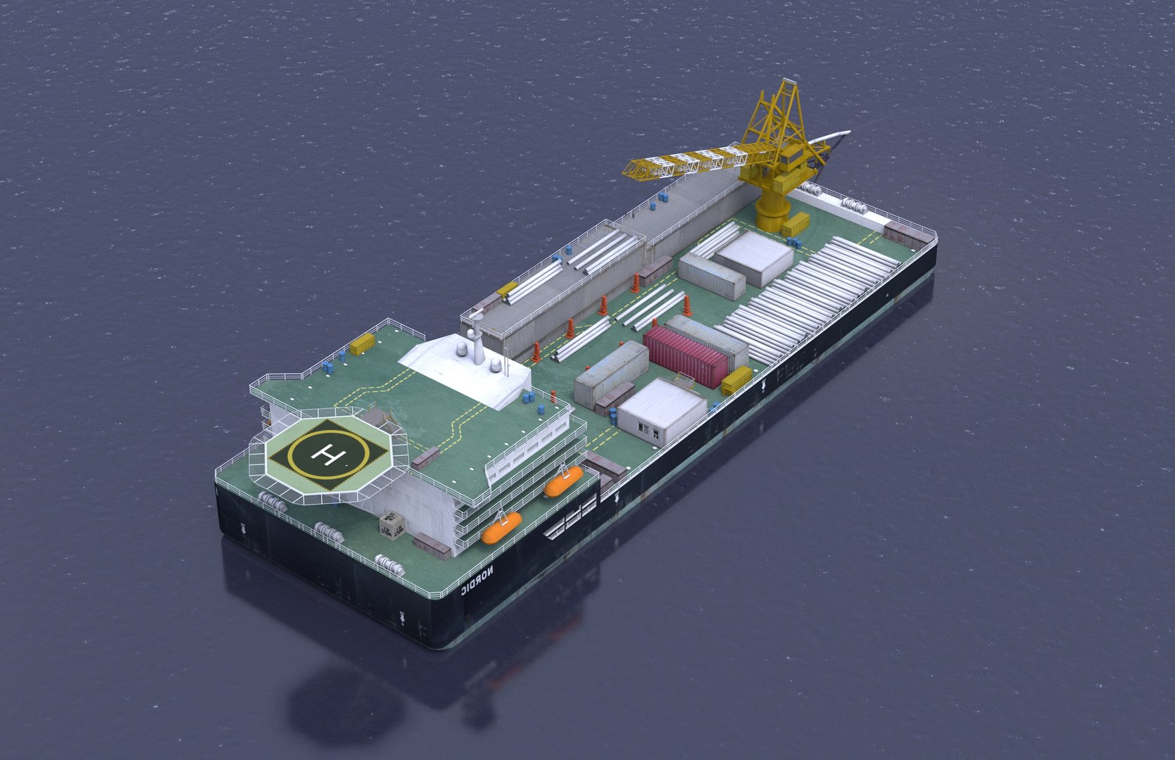 Pipelaying Barge 3D Model - TurboSquid 2193532