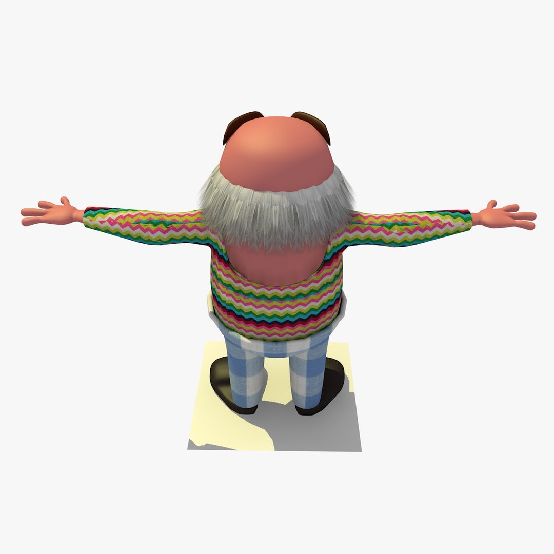 Old Man Cartoon Character 3d Model