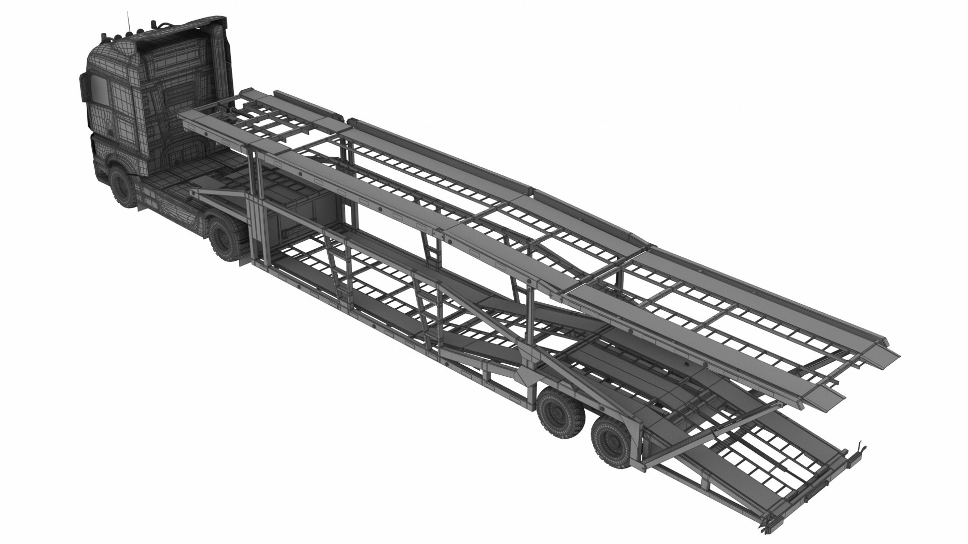 3D truck car transporter - TurboSquid 1529549