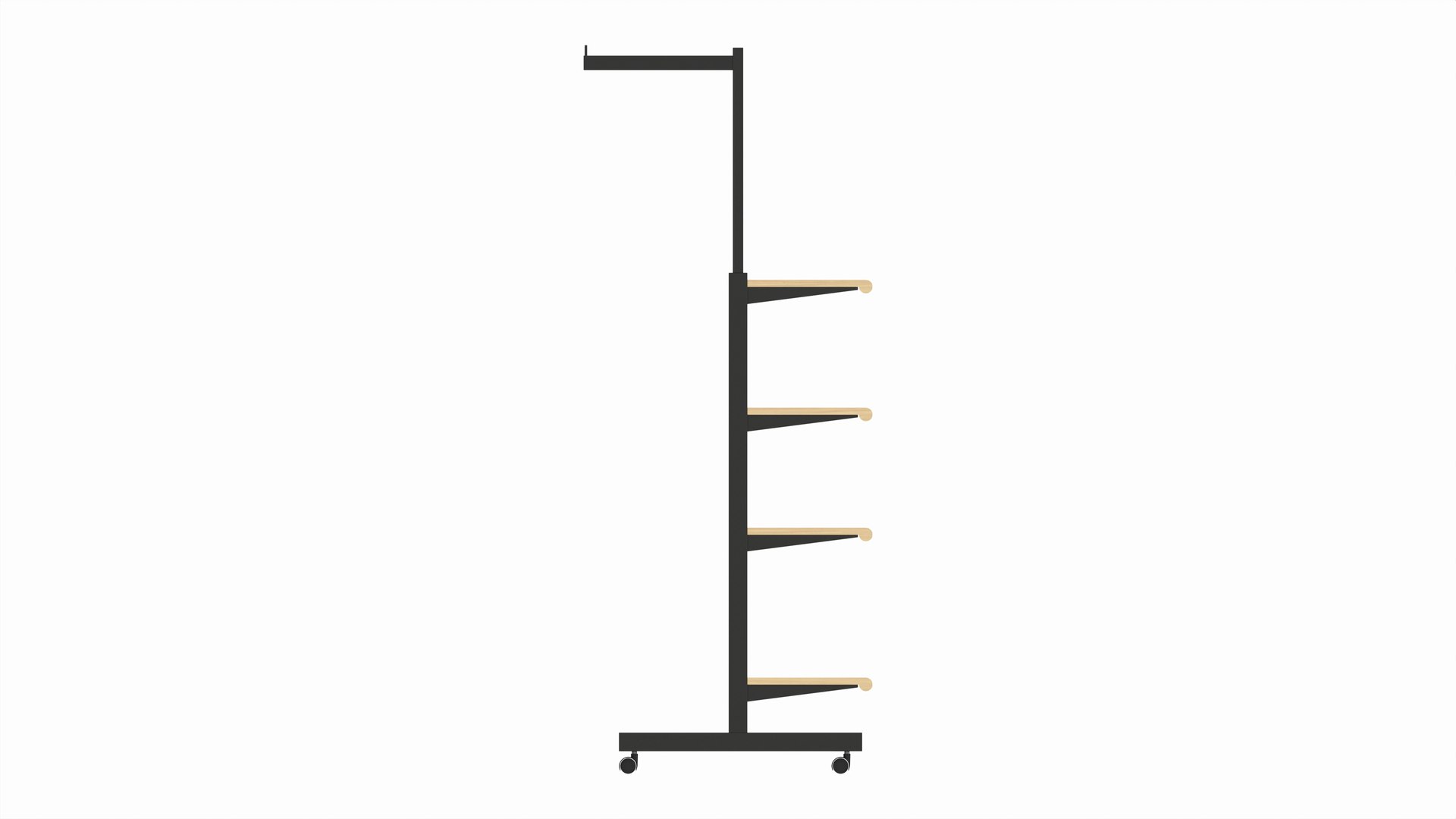 3D Four Shelf Rolling 2-Way Merchandise Rack Model - TurboSquid 2224838