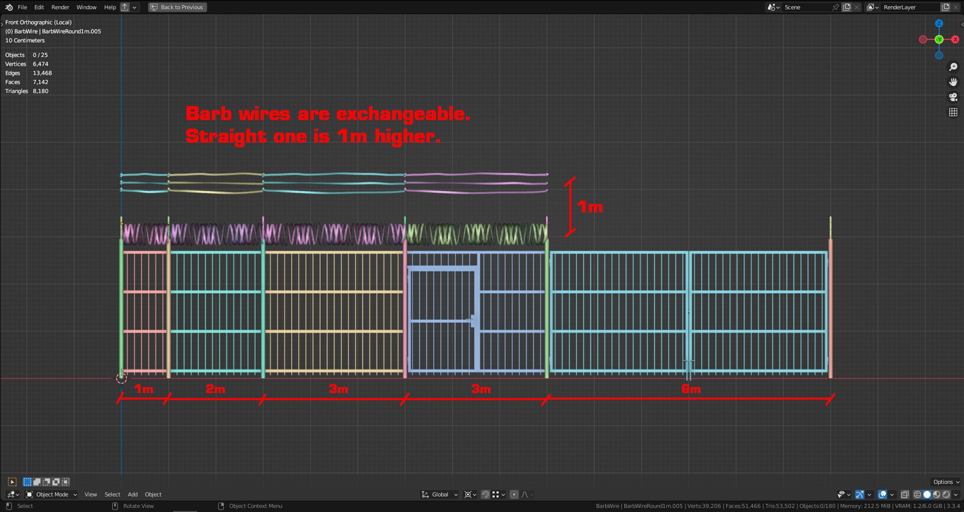 Industrial Fence Pack Modular Realtime 3D Model - TurboSquid 2252399