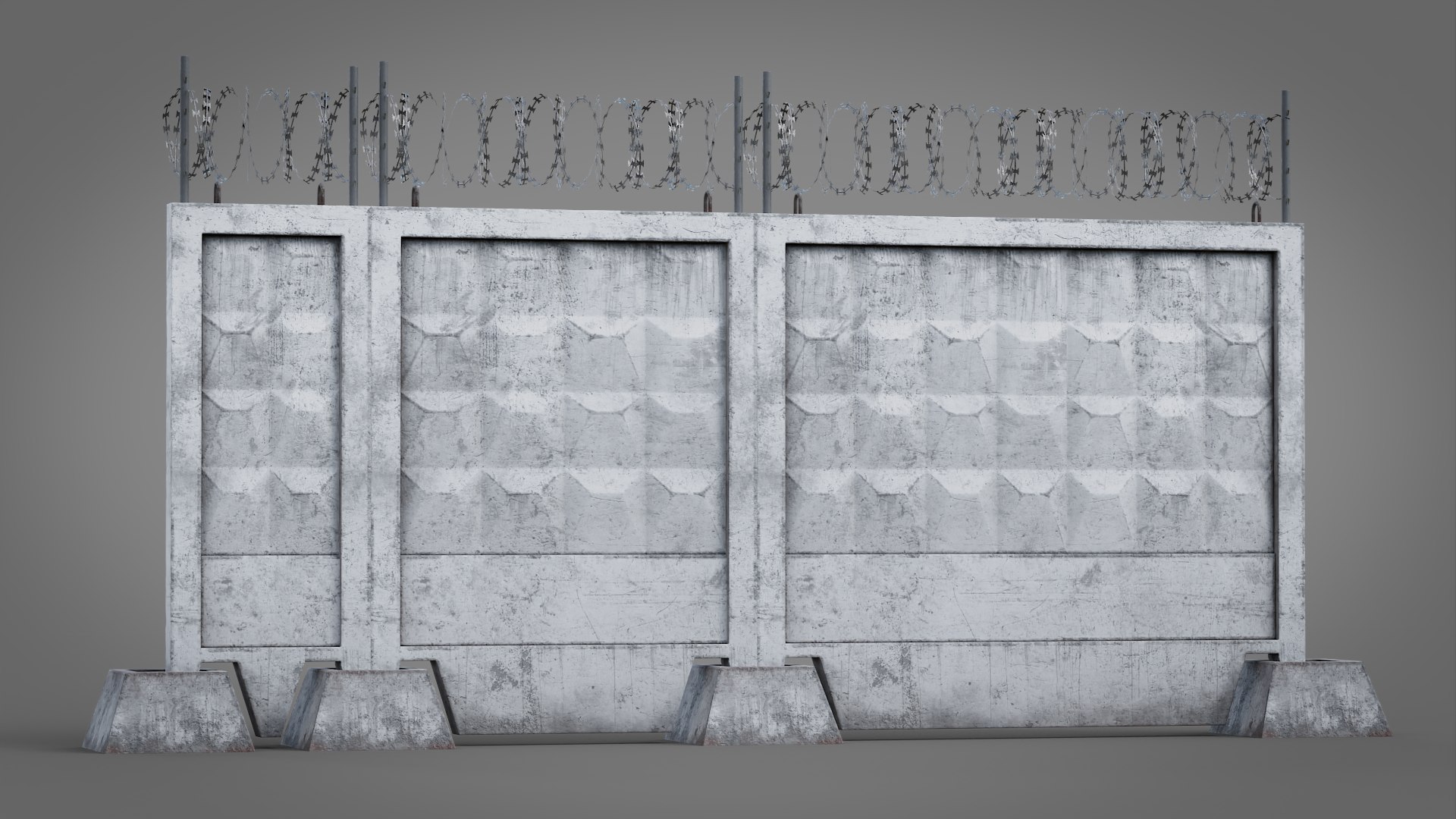Industrial Fence Pack Modular Realtime 3D Model - TurboSquid 2252399