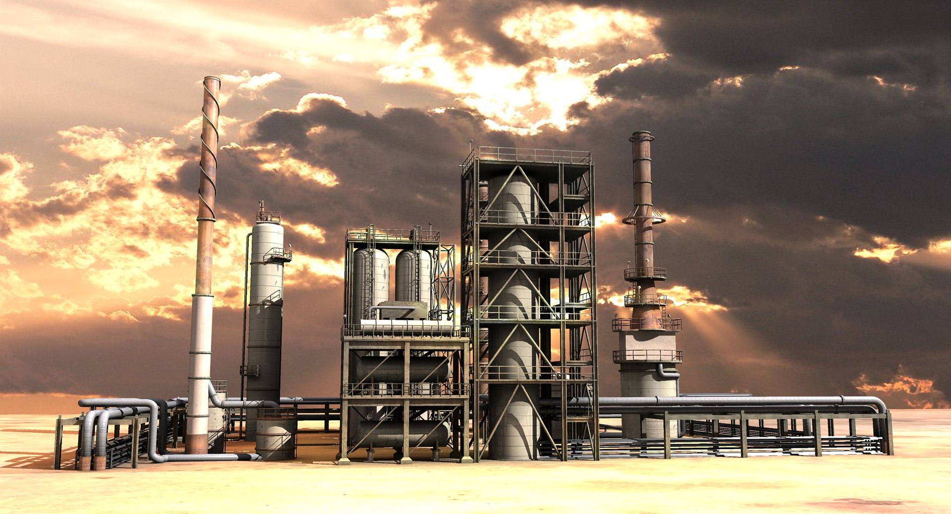 3ds max oil refinery