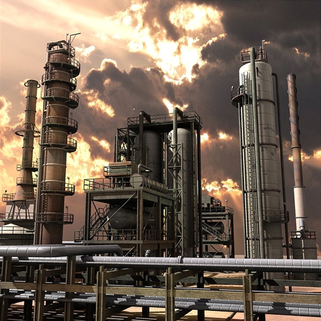 3ds max oil refinery