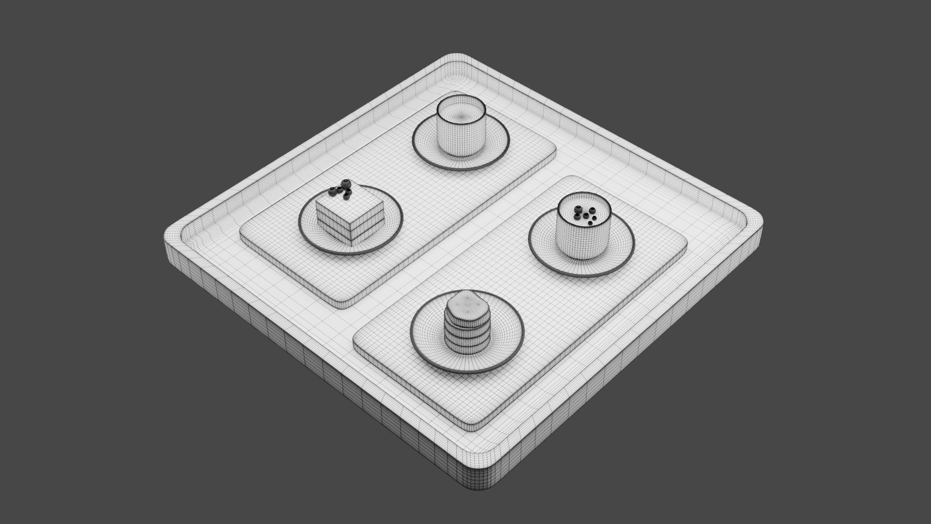 3D American Dessert Feast model - TurboSquid 2173761