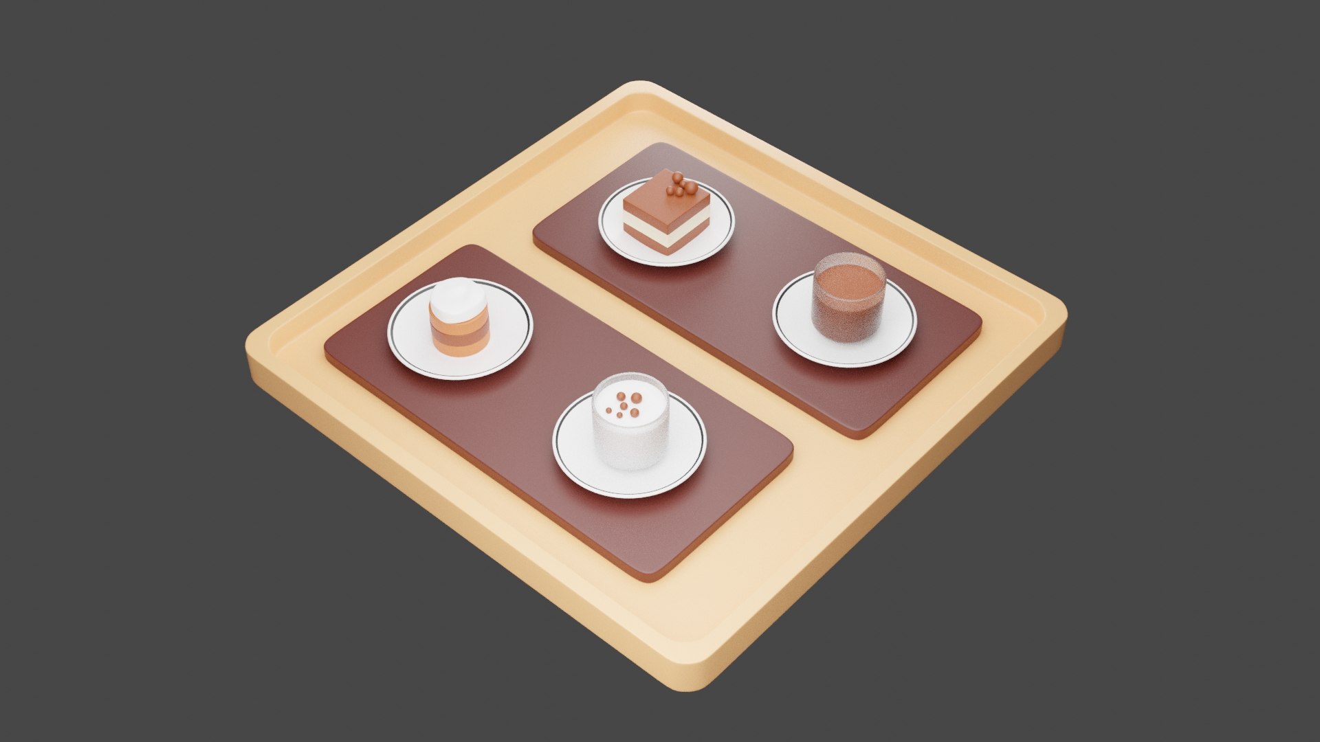 3D American Dessert Feast Model - TurboSquid 2173761