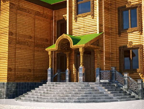 Tatarian style wooden mosque 3D model - TurboSquid 1295364