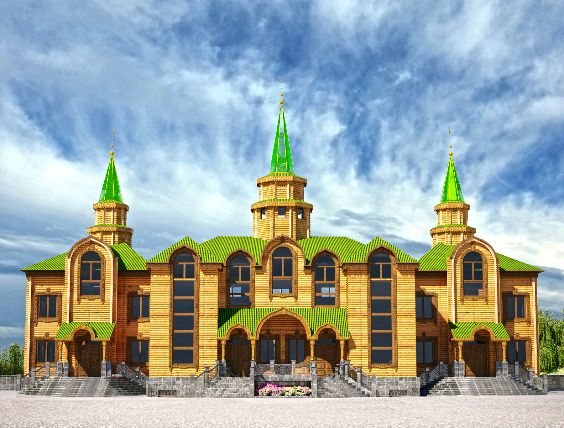 Tatarian style wooden mosque 3D model - TurboSquid 1295364