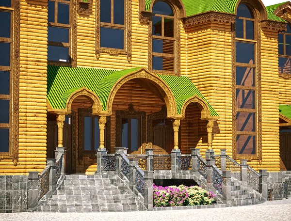 Tatarian style wooden mosque 3D model - TurboSquid 1295364
