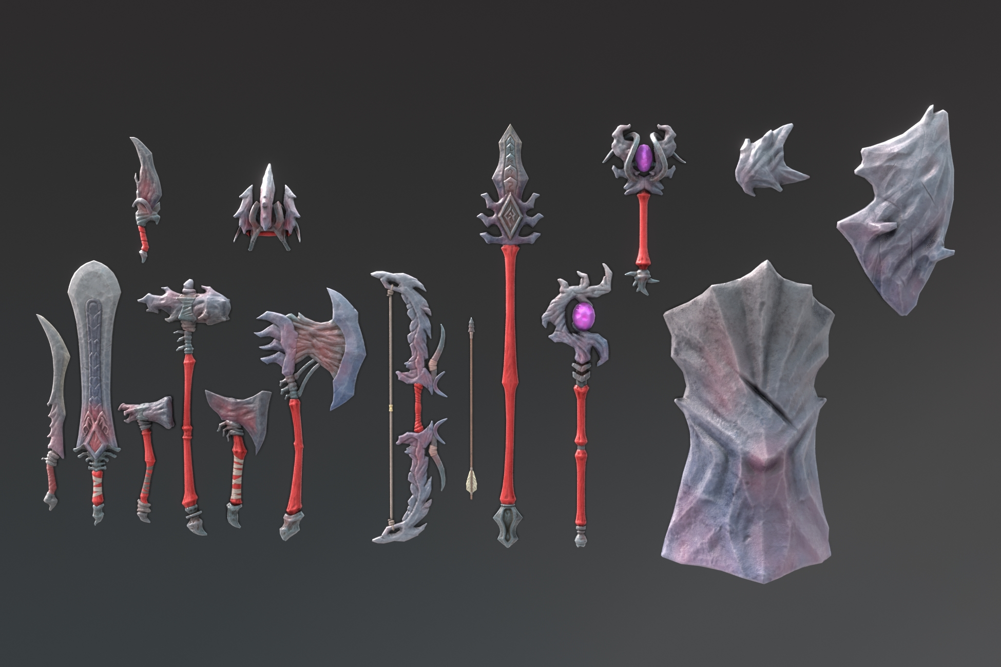 Fantasy Weapon Stone set 3D model - TurboSquid 1726432