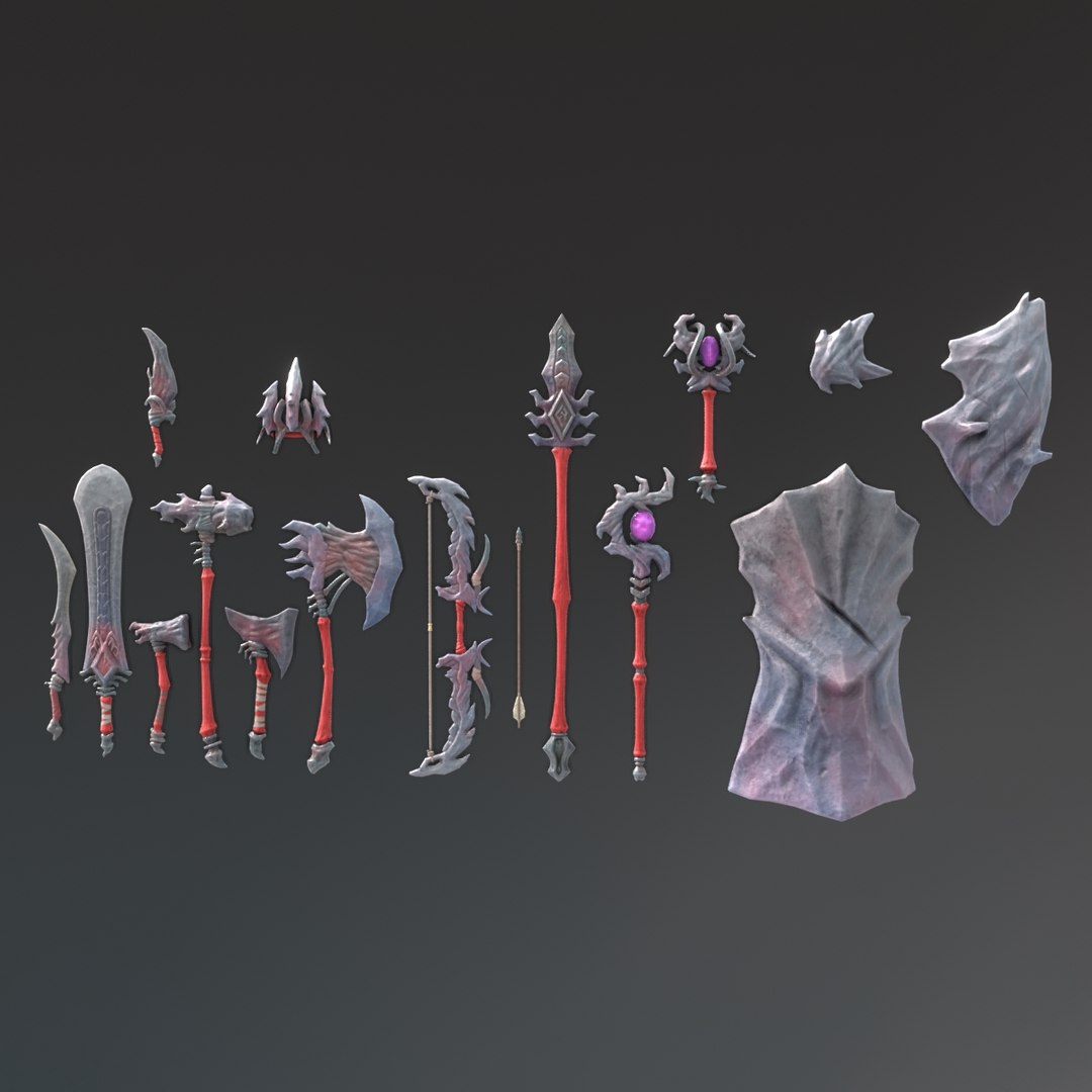 Fantasy Weapon Stone Set 3D Model - TurboSquid 1726432