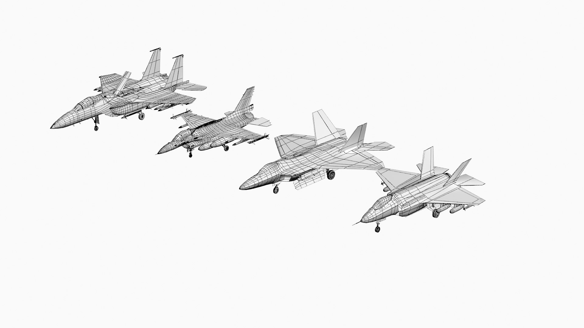 US Air Force Military Fighter Jet Collection 3D - TurboSquid 2384486