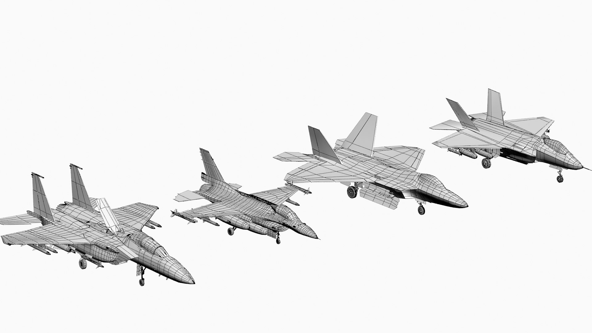 US Air Force Military Fighter Jet Collection 3D - TurboSquid 2384486