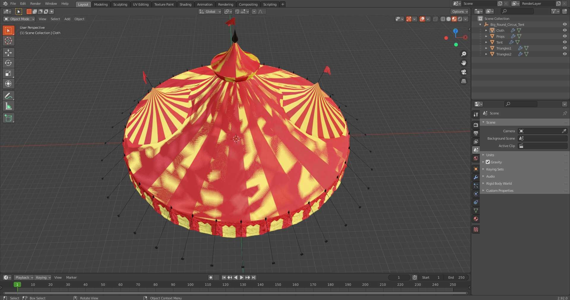 Big Round Circus Tent 3D Model - TurboSquid 2248558