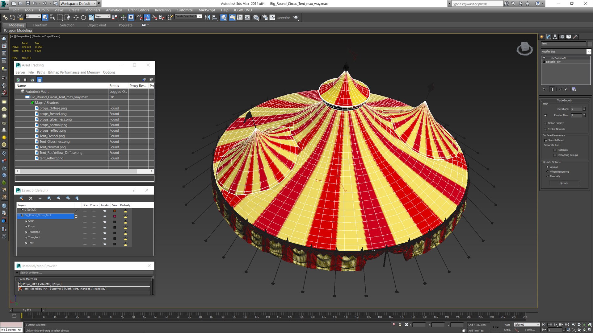Big Round Circus Tent 3D Model - TurboSquid 2248558