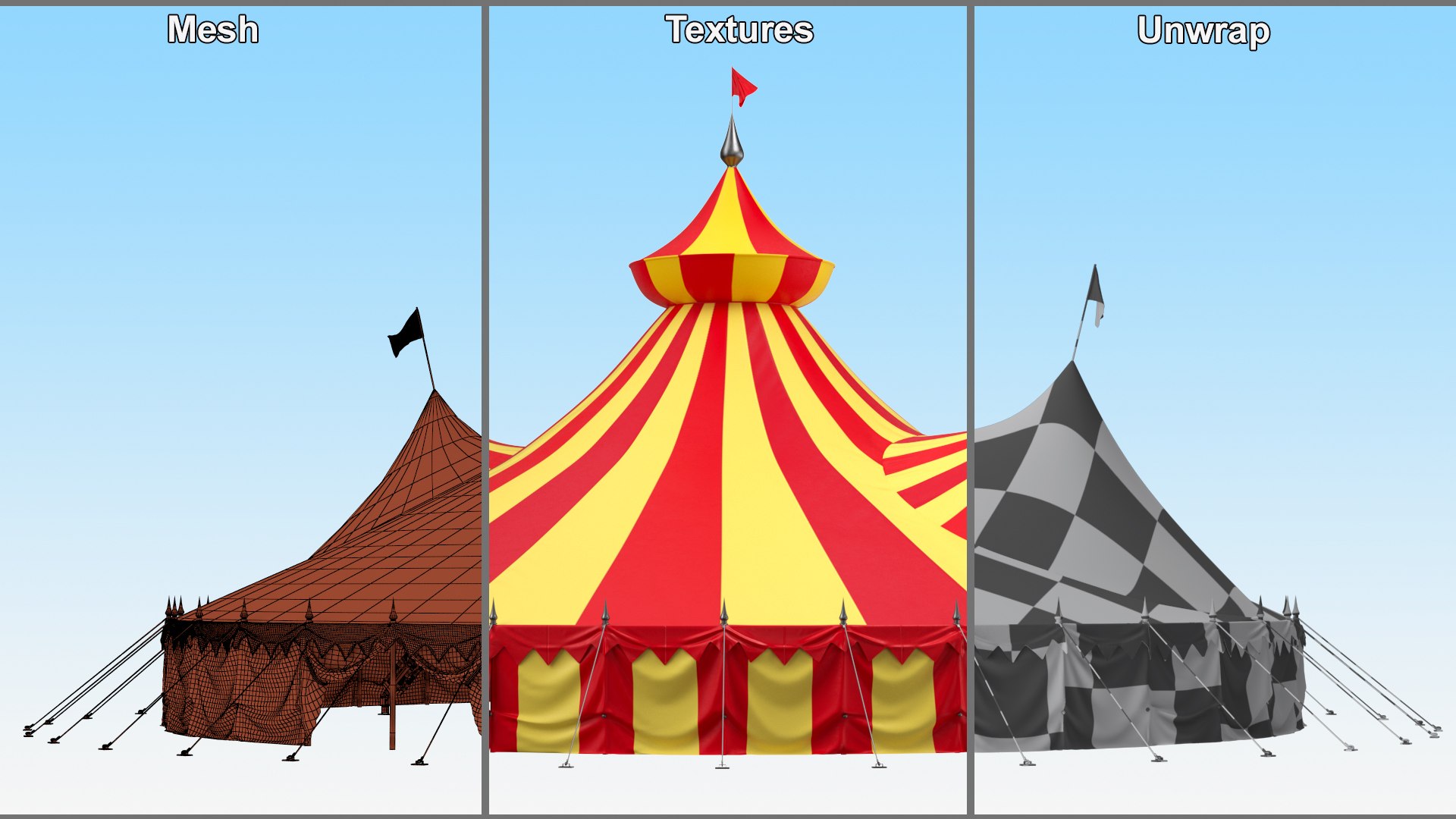 Big Round Circus Tent 3D Model - TurboSquid 2248558