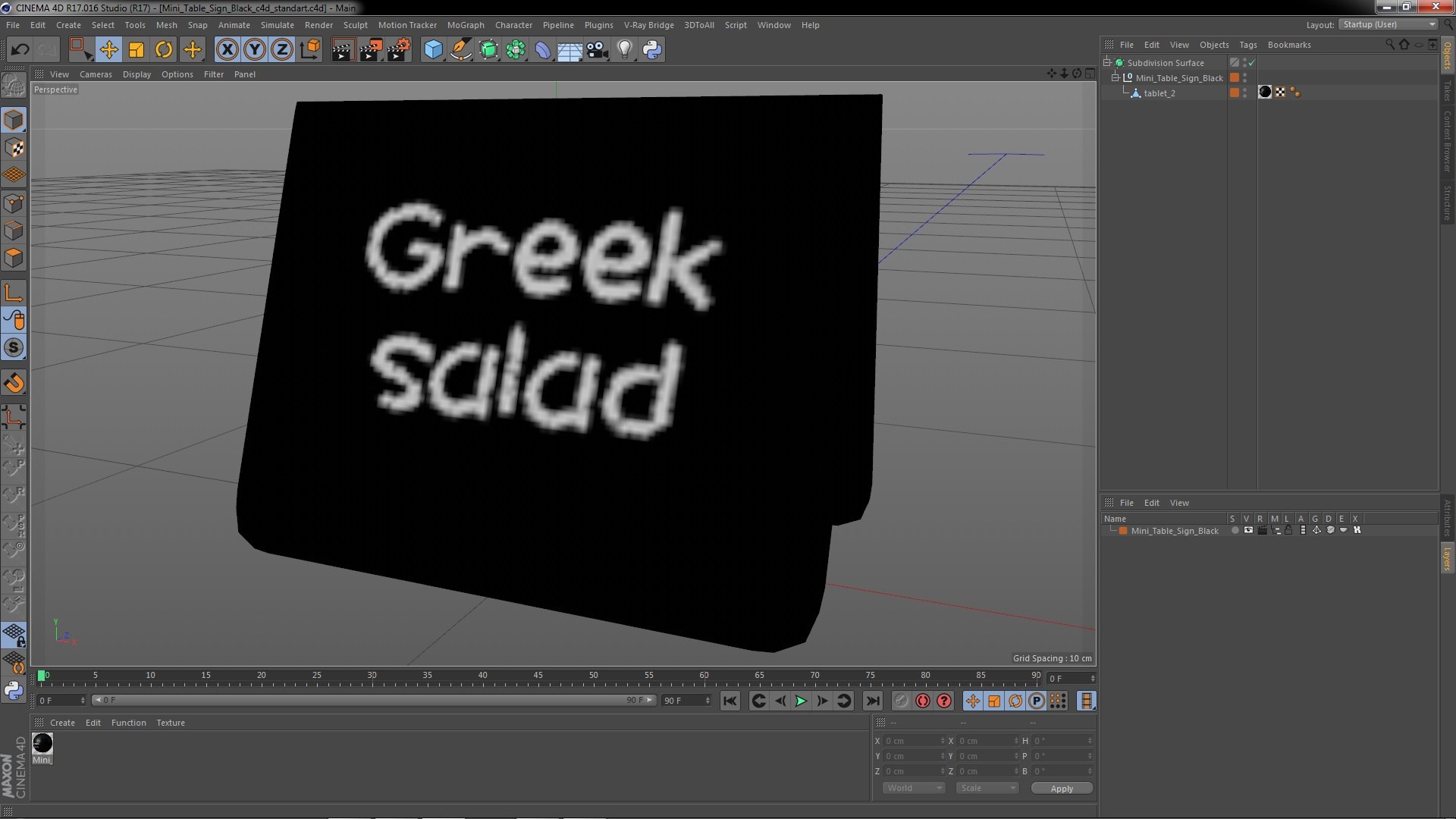 Mini Table Sign Black 3D Model - TurboSquid 2139451