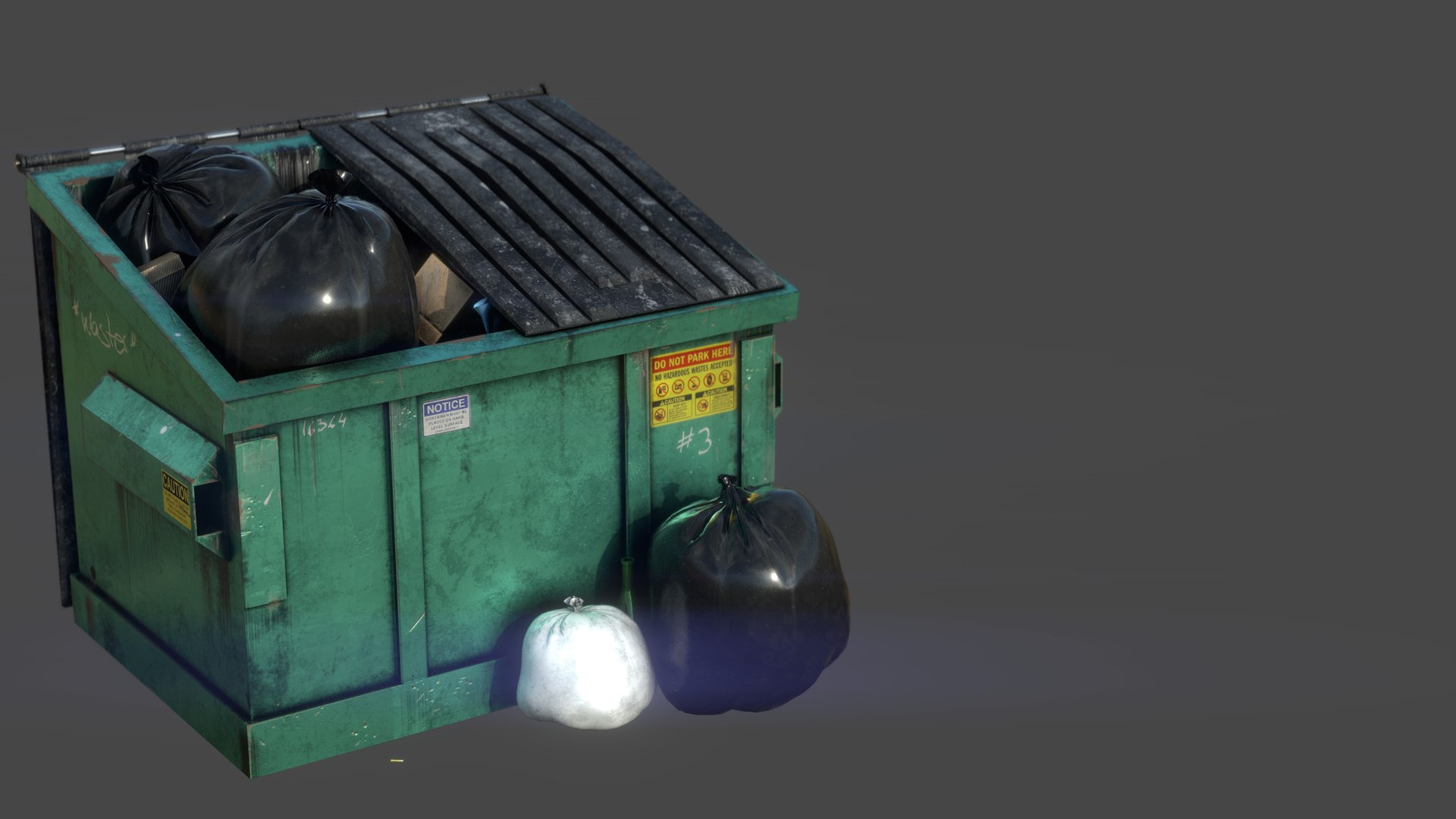 3D Garbage Dumpster Model - TurboSquid 1621061