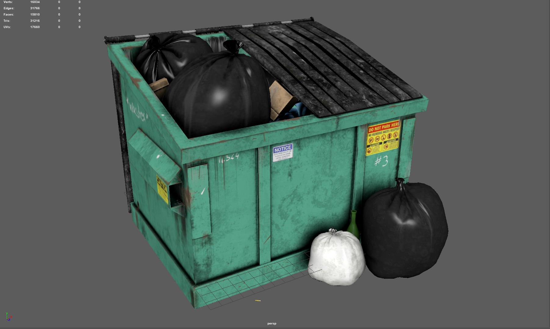 3D Garbage Dumpster Model - TurboSquid 1621061
