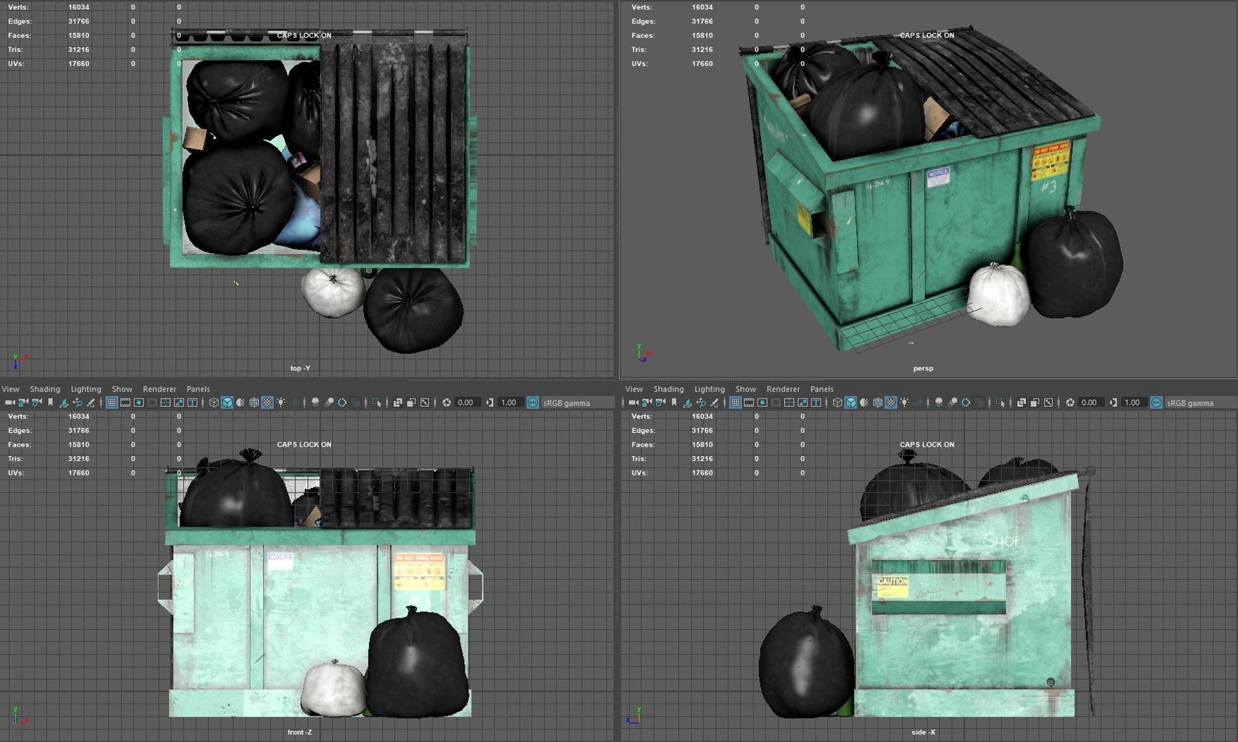3D Garbage Dumpster Model - TurboSquid 1621061