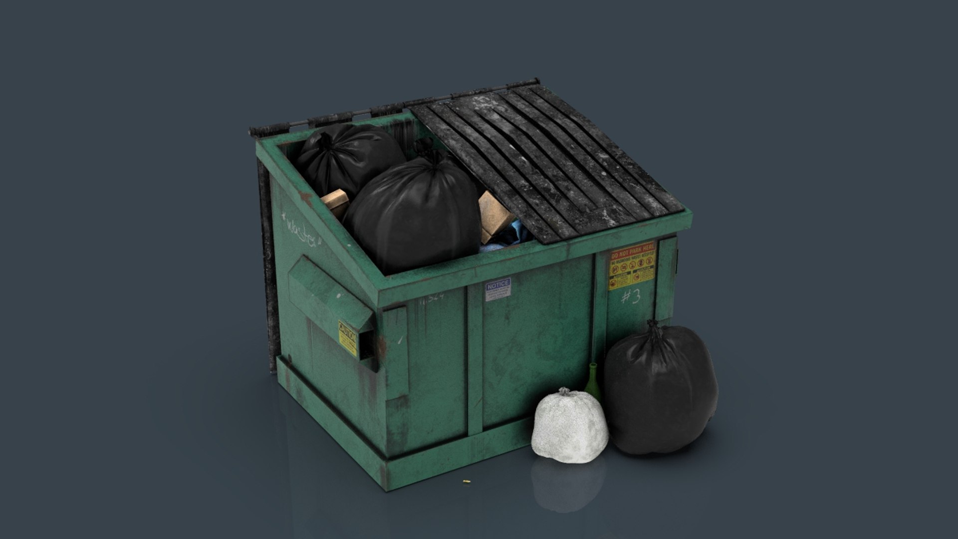 3D Garbage Dumpster Model - TurboSquid 1621061