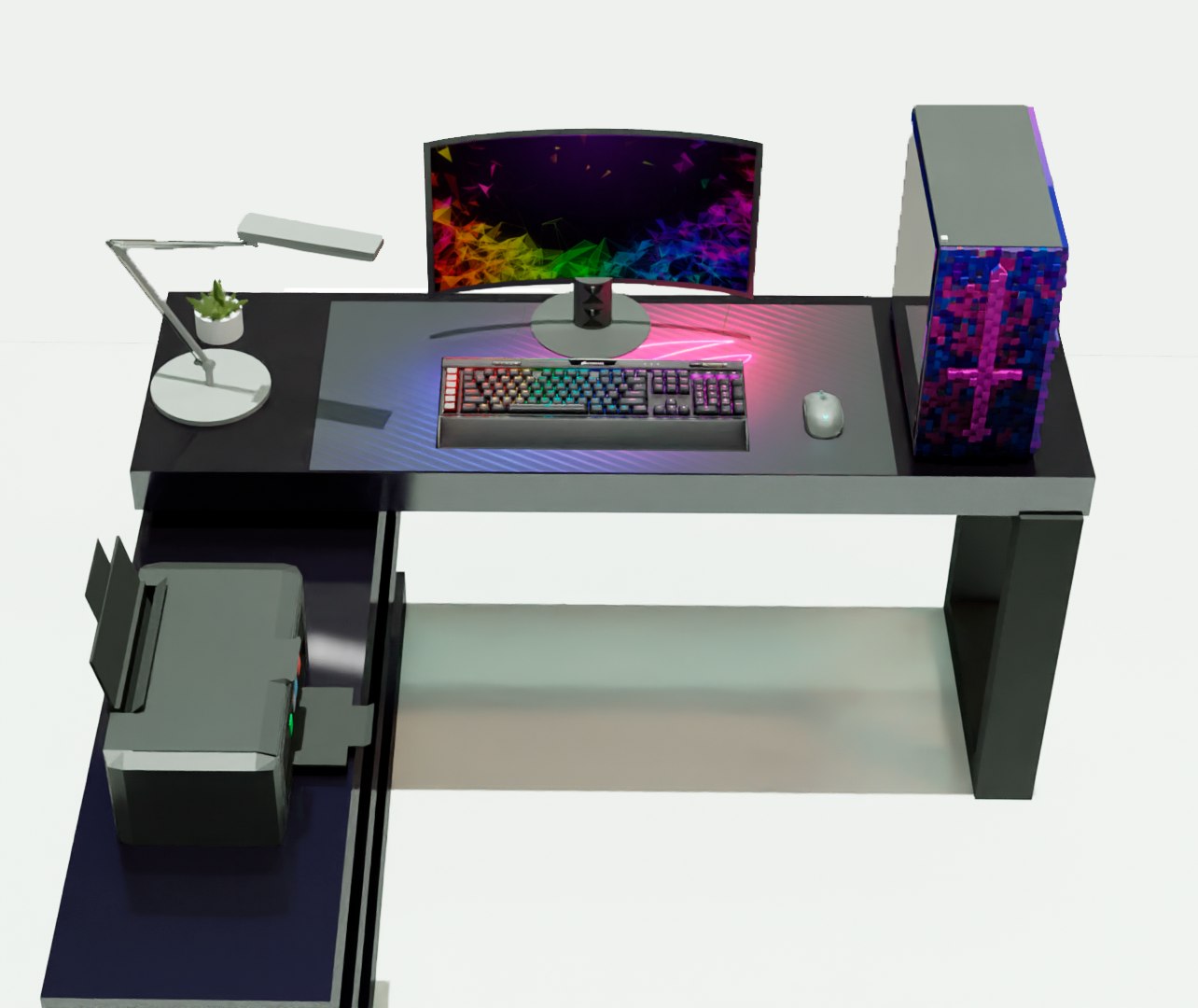 Gaming Rgb Desk Lamp 3D Model - TurboSquid 1584257
