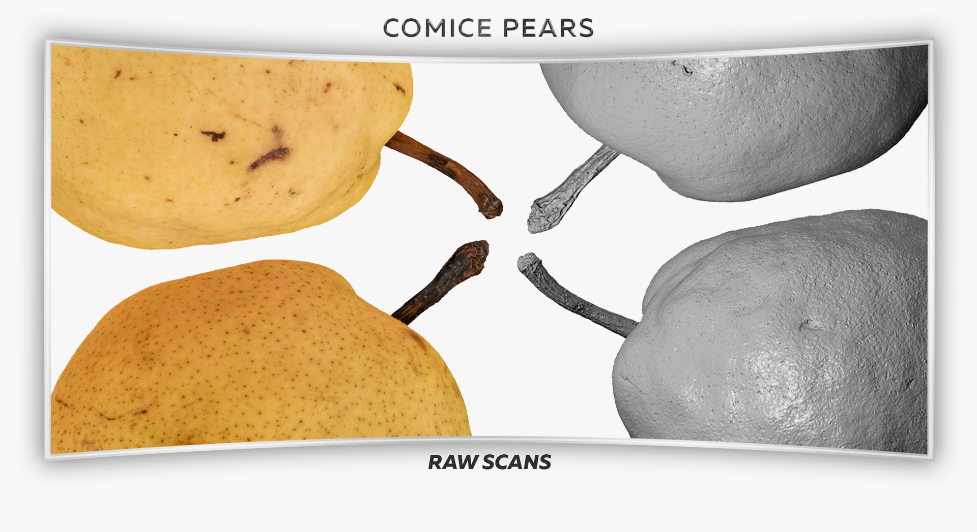 3D Comice Pears Collection 03 - 2 models RAW Scans - TurboSquid 1830499