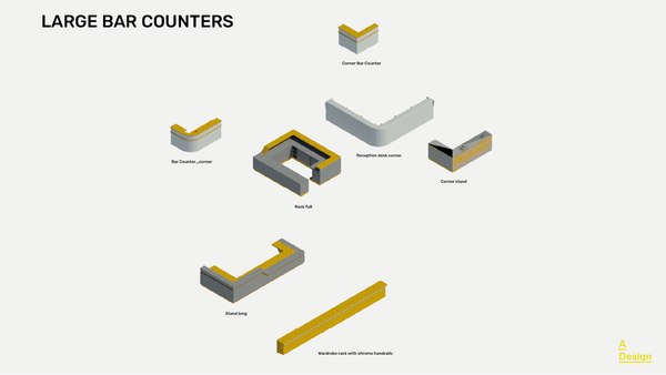 modelo 3d Bar Counters - Revit family model - TurboSquid 2005299