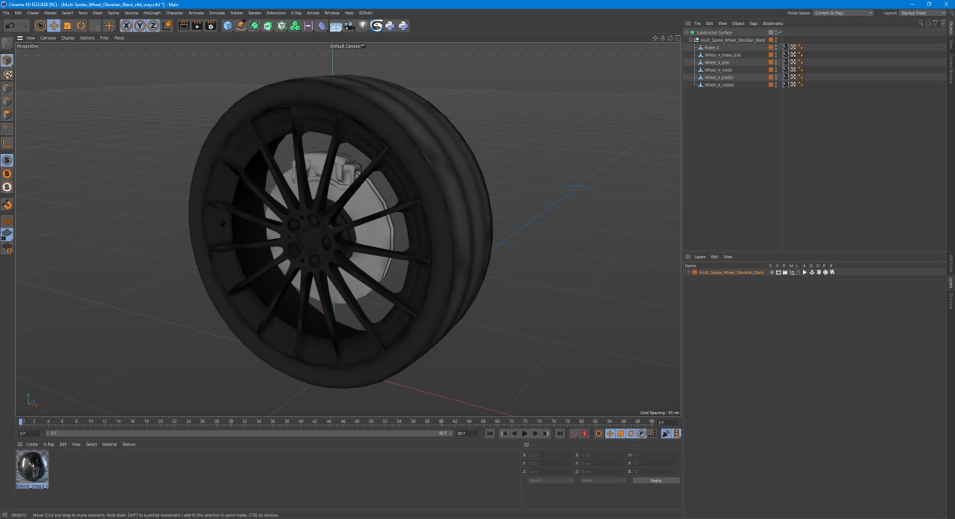 Multi-Spoke Wheel Obsidian Black 3D - TurboSquid 2386165