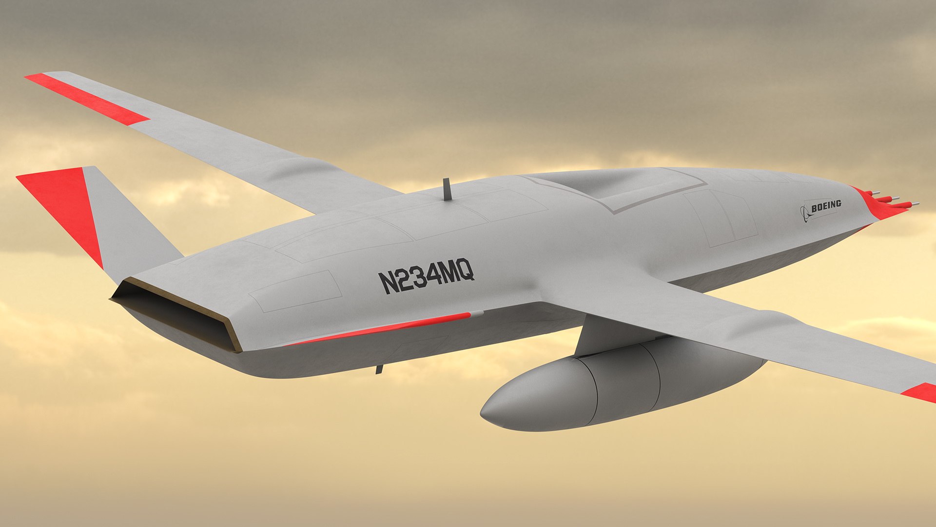 Boeing MQ25 Stingray Aerial Refueling Drone Flight 3D Model ...