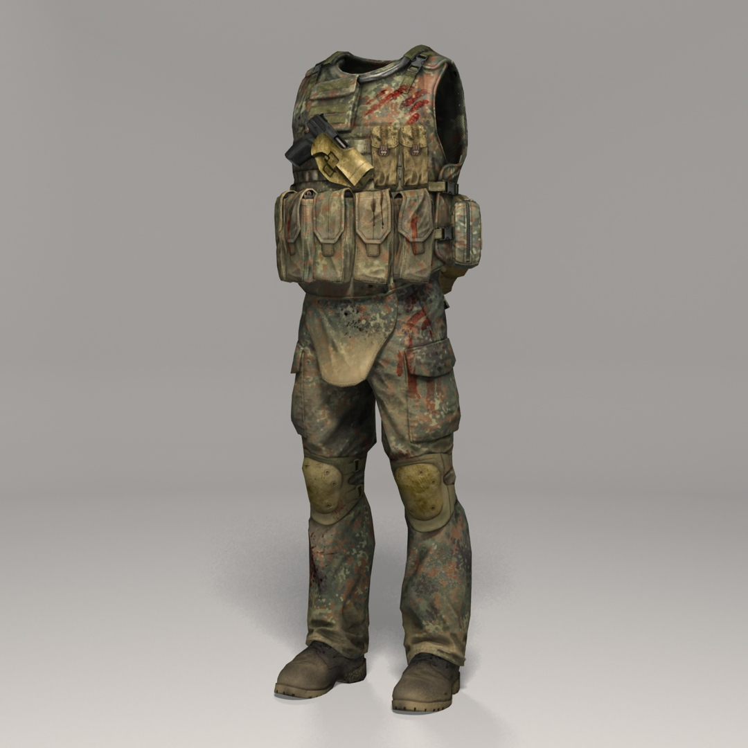 3d qualitative soldier cloth set