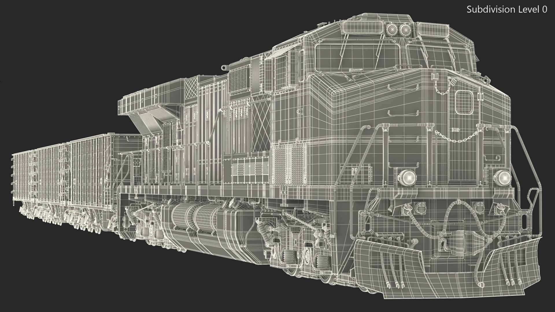 Norfolk Southern ES44AC Locomotive With Coal Hopper Cars 3D - TurboSquid 2206549