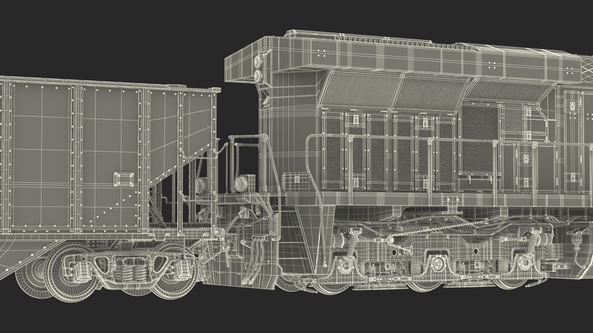 Norfolk Southern ES44AC Locomotive With Coal Hopper Cars 3D ...