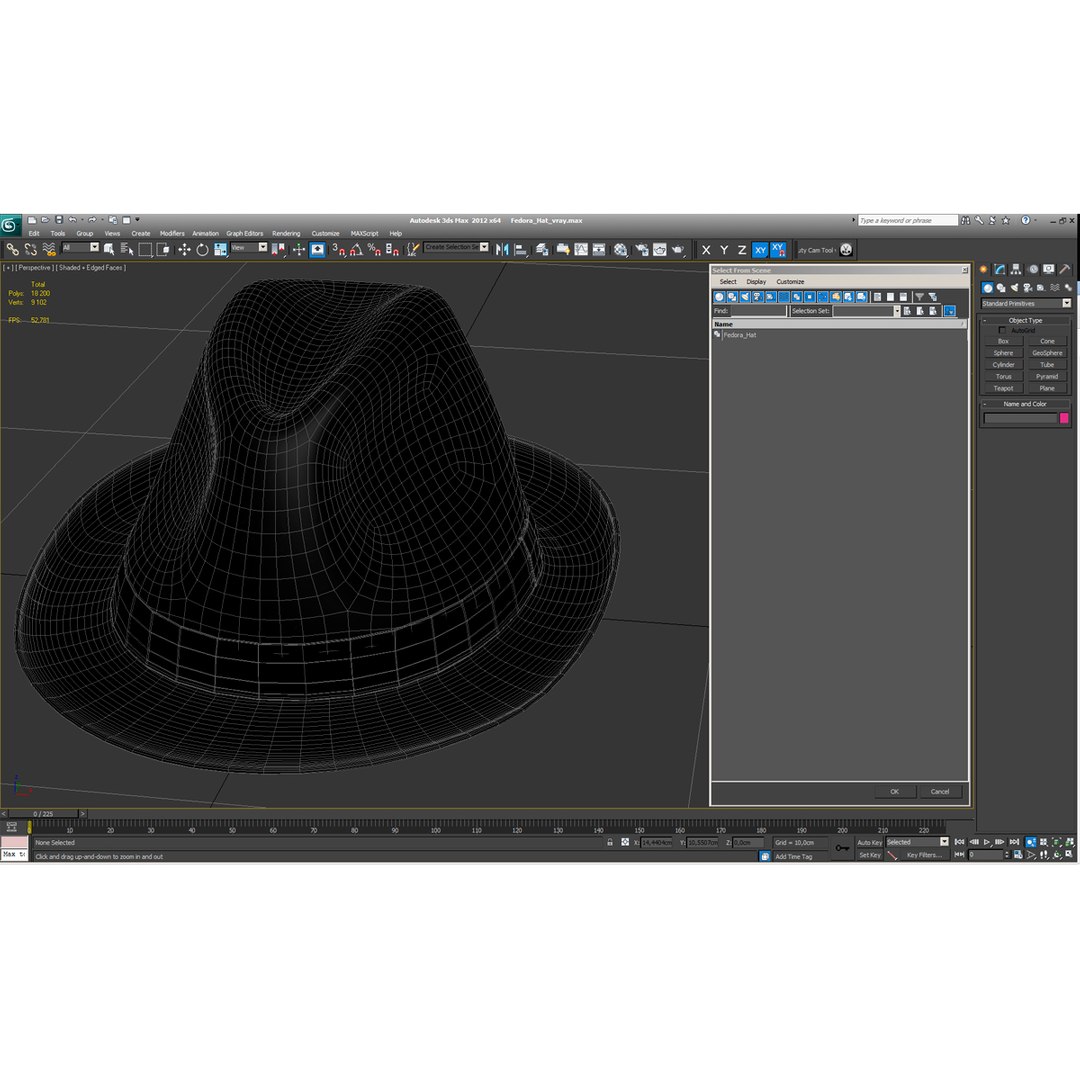 3d model fedora hat