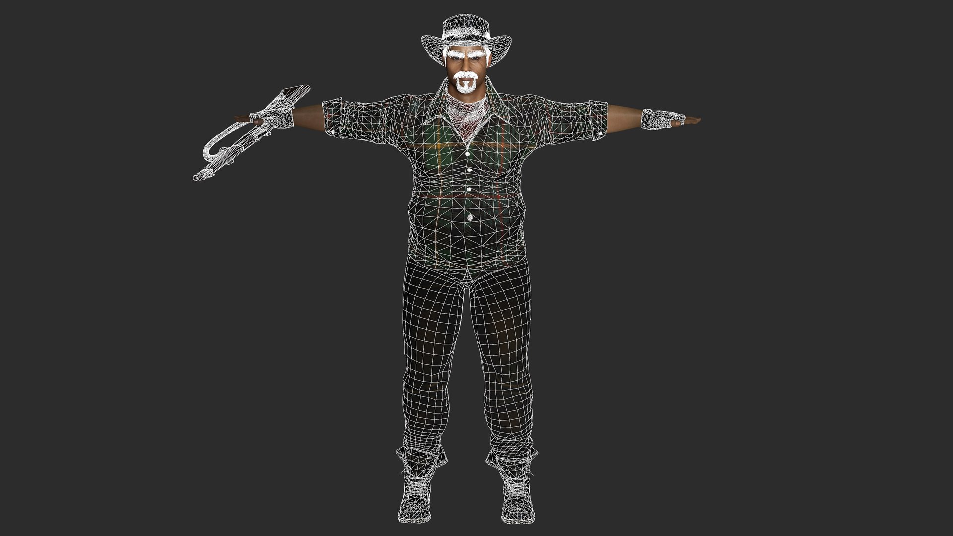 3D AAA 3D REALISTIC COWBOY HUNTER CHARACTER - WESTERN HUNTER MALE Model ...