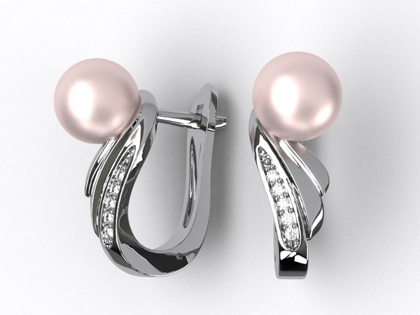 Pearl earrings 3D model - TurboSquid 1251127