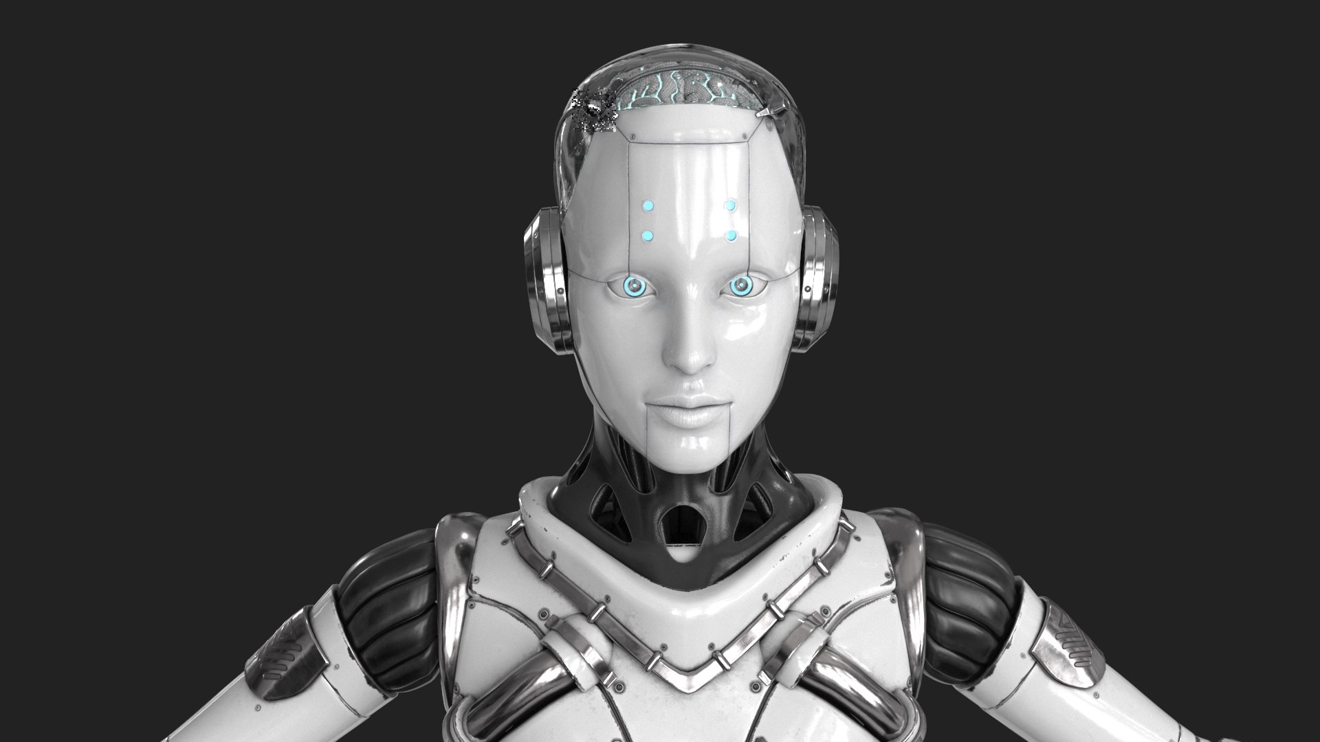 3D Model Cyborg Robot Androgyne RIGGED - TurboSquid 2173920