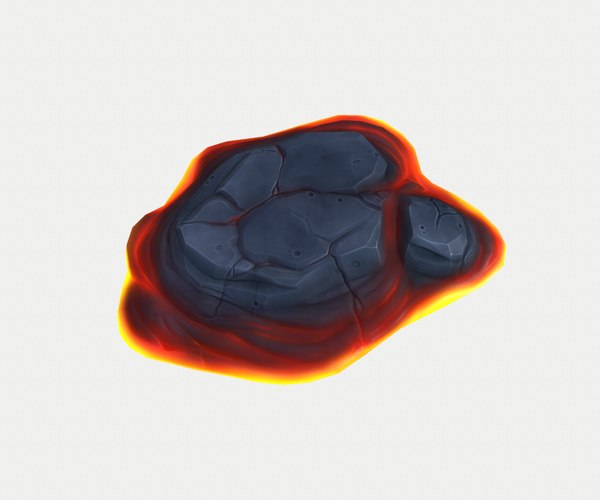 3d model tiny cartoon volcanoes