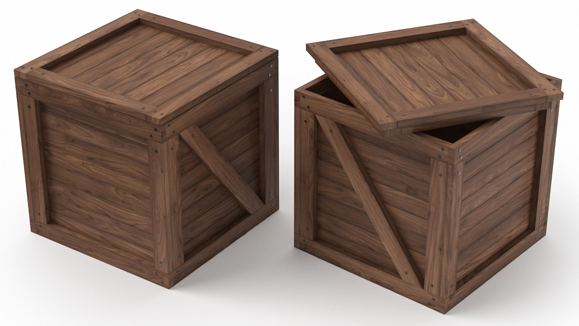 3D Wooden Box Set 01 - TurboSquid 2153132