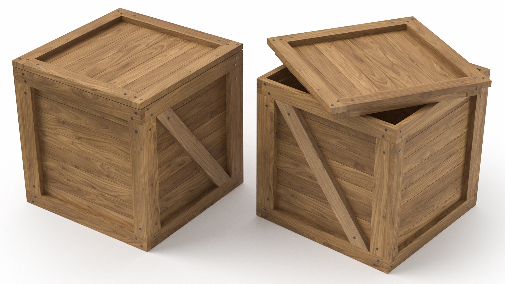 3D Wooden Box Set 01 - TurboSquid 2153132