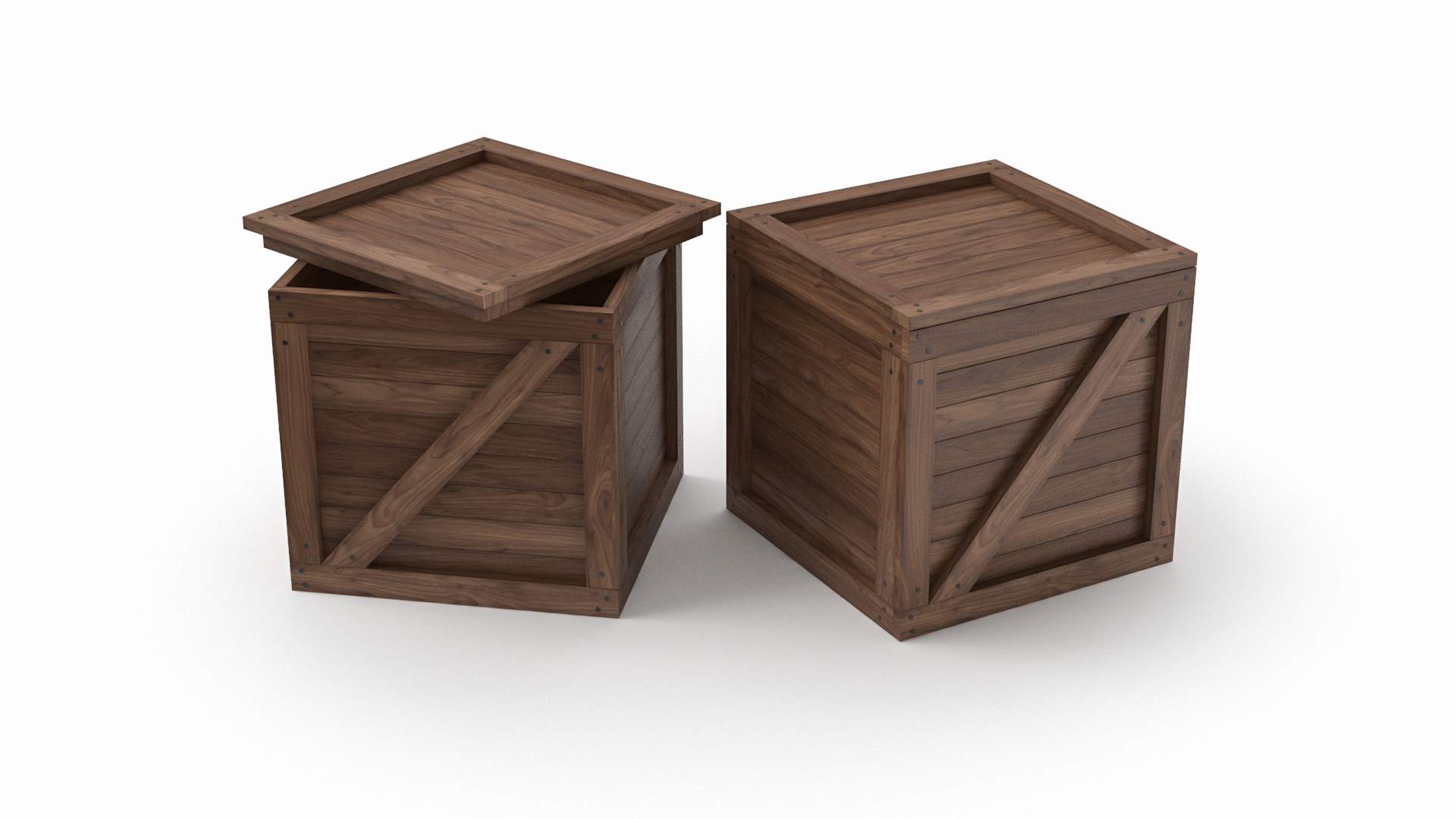 3D Wooden Box Set 01 - TurboSquid 2153132