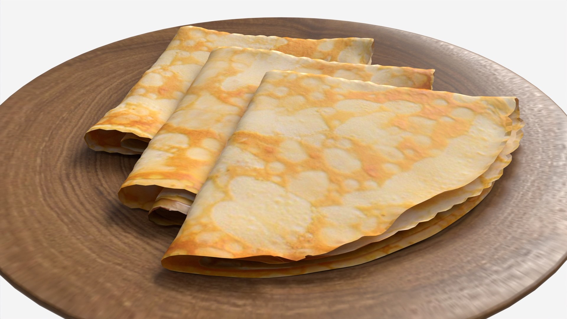 Pancakes Triangular Shape On Plate 3D Model - TurboSquid 1988567