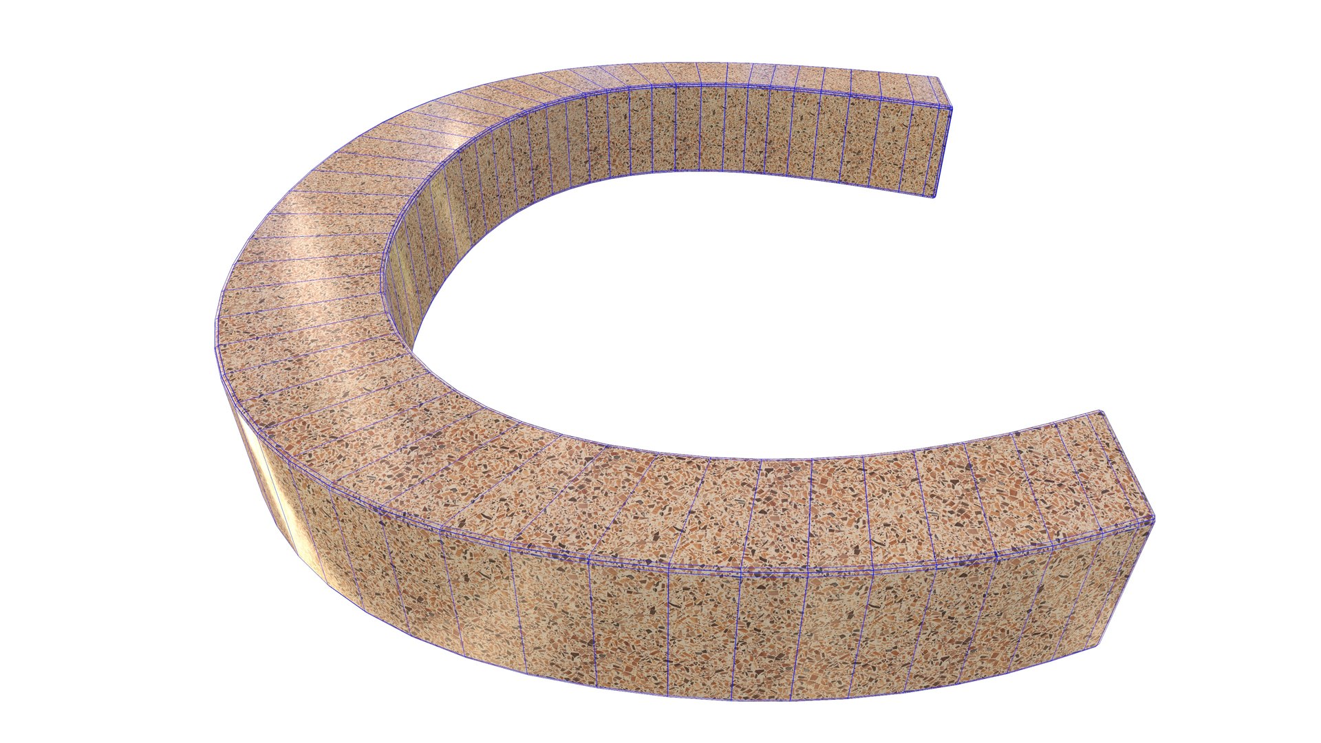 3D Modern Bench C TypeModern Bench C Type 3D Model AR VR PBR Low-poly ...